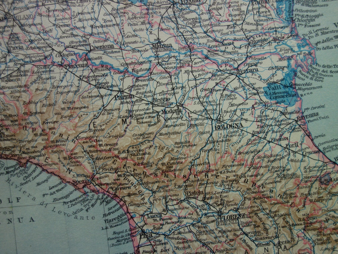 ITALY Old Map of Italy 1931 Vintage Print About Northern - Etsy