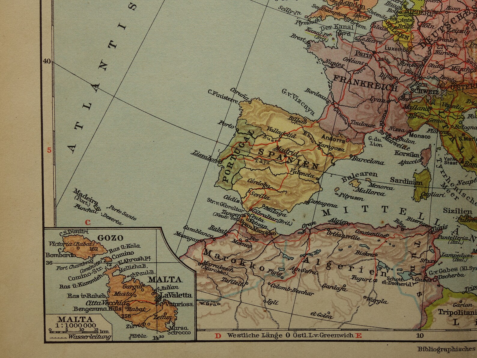 EUROPE Old Map of Europe 1931 Original Vintage Political Print of ...