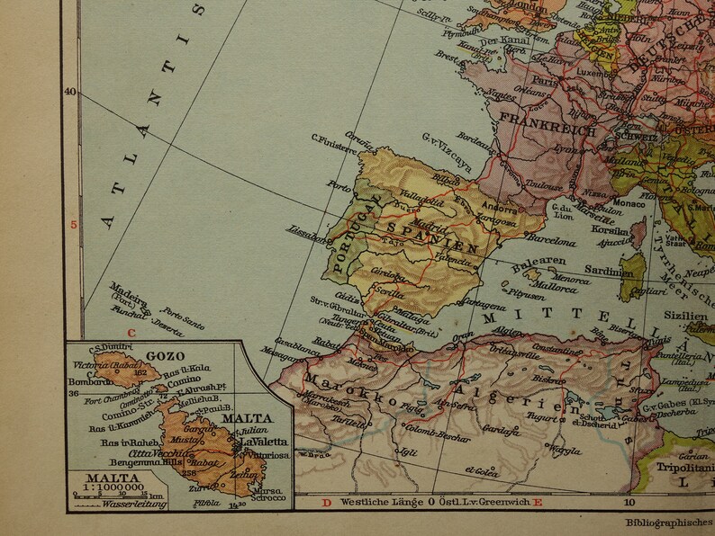 EUROPE Old Map of Europe 1931 Original Vintage Political Print of ...