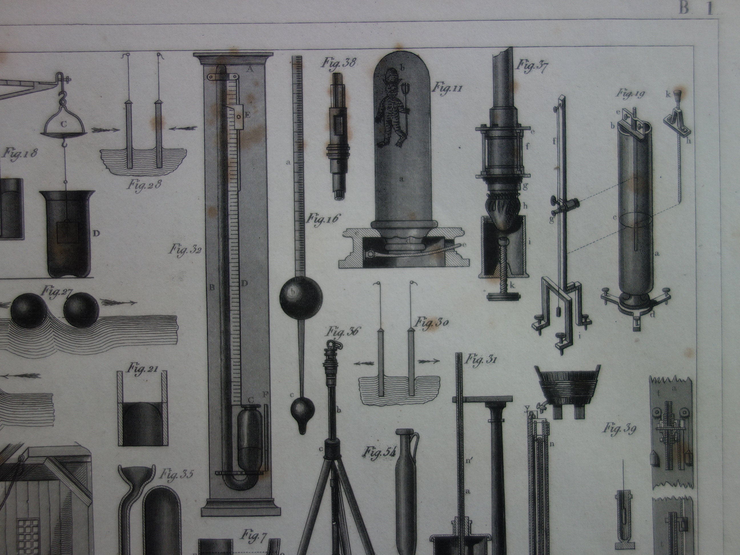 HYDROSTATICS old science print 1849 original antique | Etsy