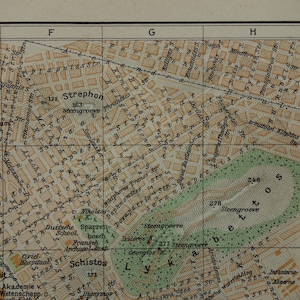 ATHENS Old Map of Athens 1936 Vintage Dutch Print Detailed Maps Greece ...