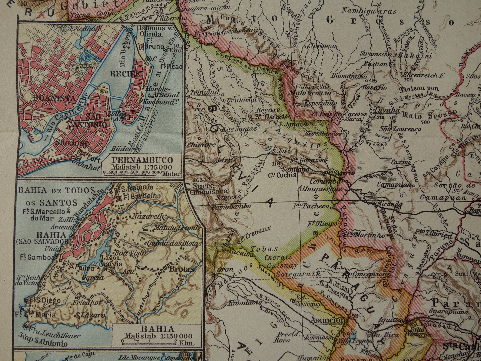 Old Map of Brazil 1928 Original Vintage Print About Brazil | Etsy