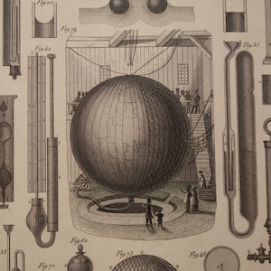 HYDROSTATICS Old Science Print 1849 Original Antique Technology Poster ...