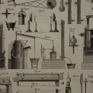 Old Science Print Antique Pictures of Scientific Instruments Physics ...