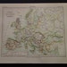 Original 1879 Old History Map of Europe Antique Print Europa - Etsy