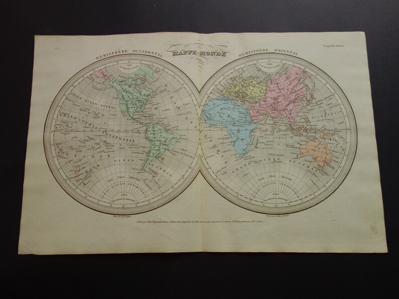 Antique WORLD Map 180 Years Old Map of the World 1838 - Etsy