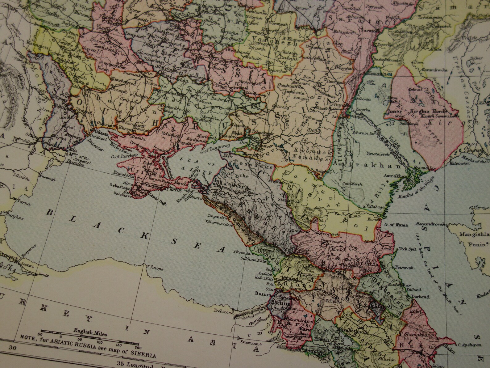 RUSSIA old map of European Russia 1886 original antique | Etsy