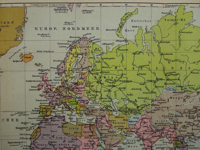 Old World Map 1928 Original Vintage Print of Worldmap - Etsy