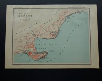 Monaco Antique Maps - Etsy