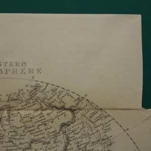 WORLDMAP Old Map of the World 1860 Original English Double Hemisphere ...