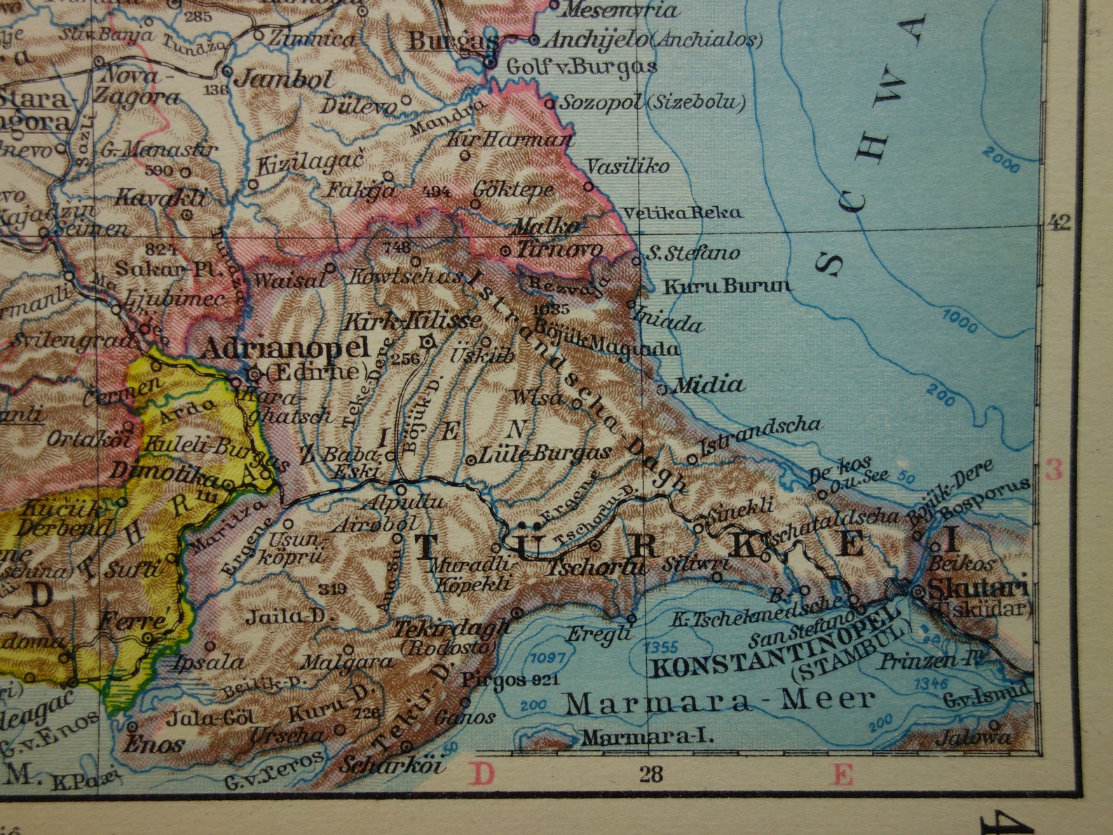 BULGARIA old map of Bulgaria antique print about Bulgarian | Etsy