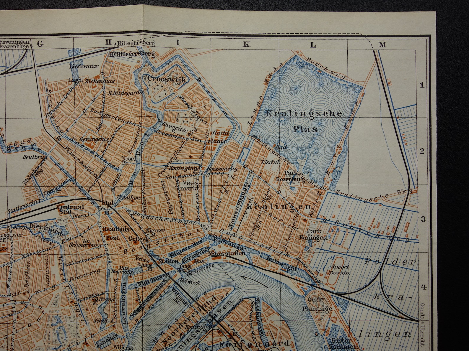 ROTTERDAM oude kaart van Rotterdam Holland 1927 origineel | Etsy