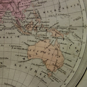 Antique WORLD Map 180 Years Old Map of the World 1838 Hand-colored ...
