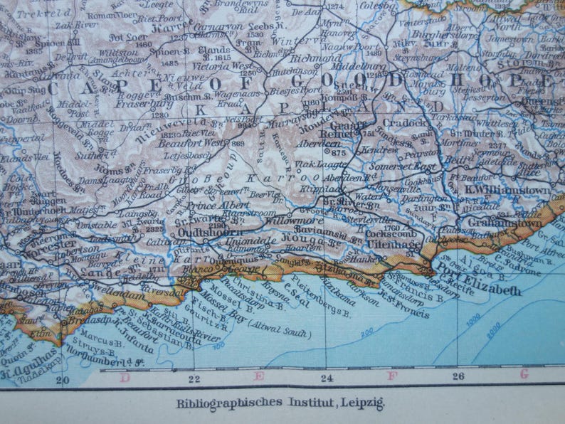 Old Map of South Africa 1928 Original Vintage Print About Namibia ...