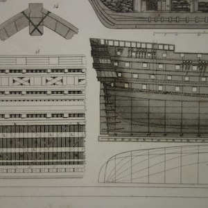 1849 SHIPS Old Print of Ship Design - Antique Maritime Poster Pictures ...