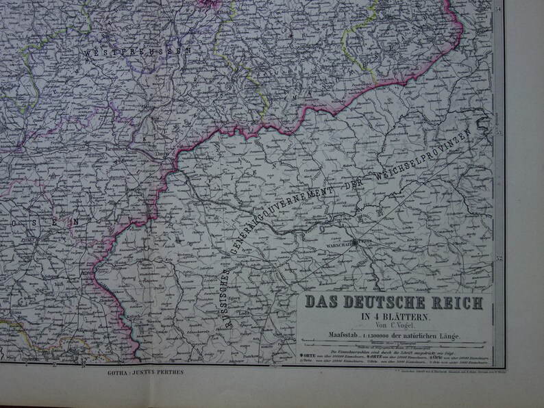 GERMANY Large Old Map Set of Four Maps 1886 Original Antique - Etsy