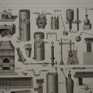 170 Year Old Pictures of Glassware and Ovens for Experiments Test Tubes ...
