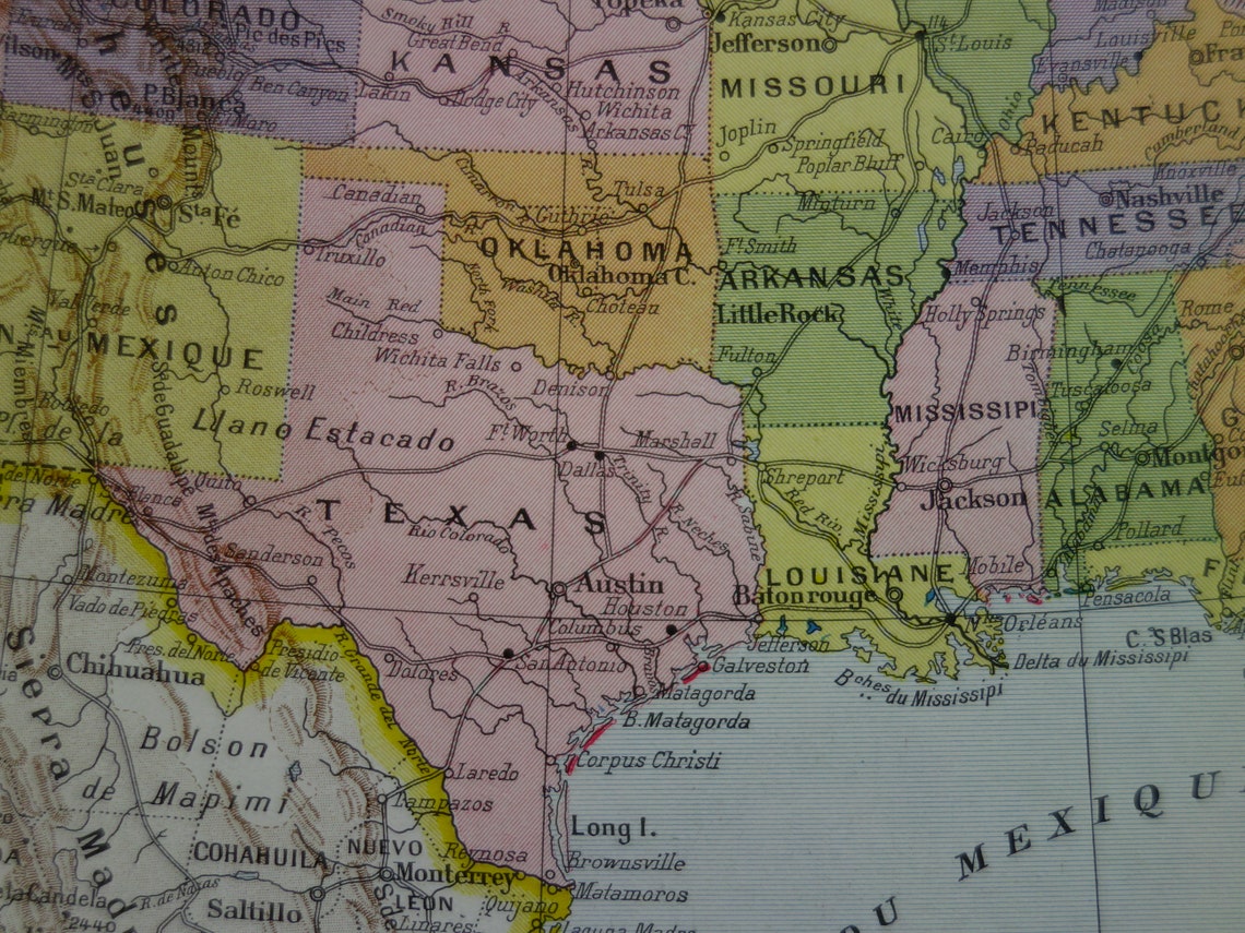 USA Old Map of the USA 1928 Original Vintage French Map of the - Etsy