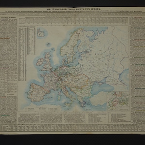 EUROPE Antique Military and Political Map of Europe 1840 Original Large ...