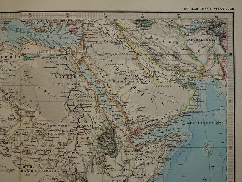 Antique Colonial Map of Africa Beautiful Original 1880 - Etsy