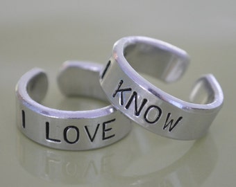 I love you i know rings | Etsy