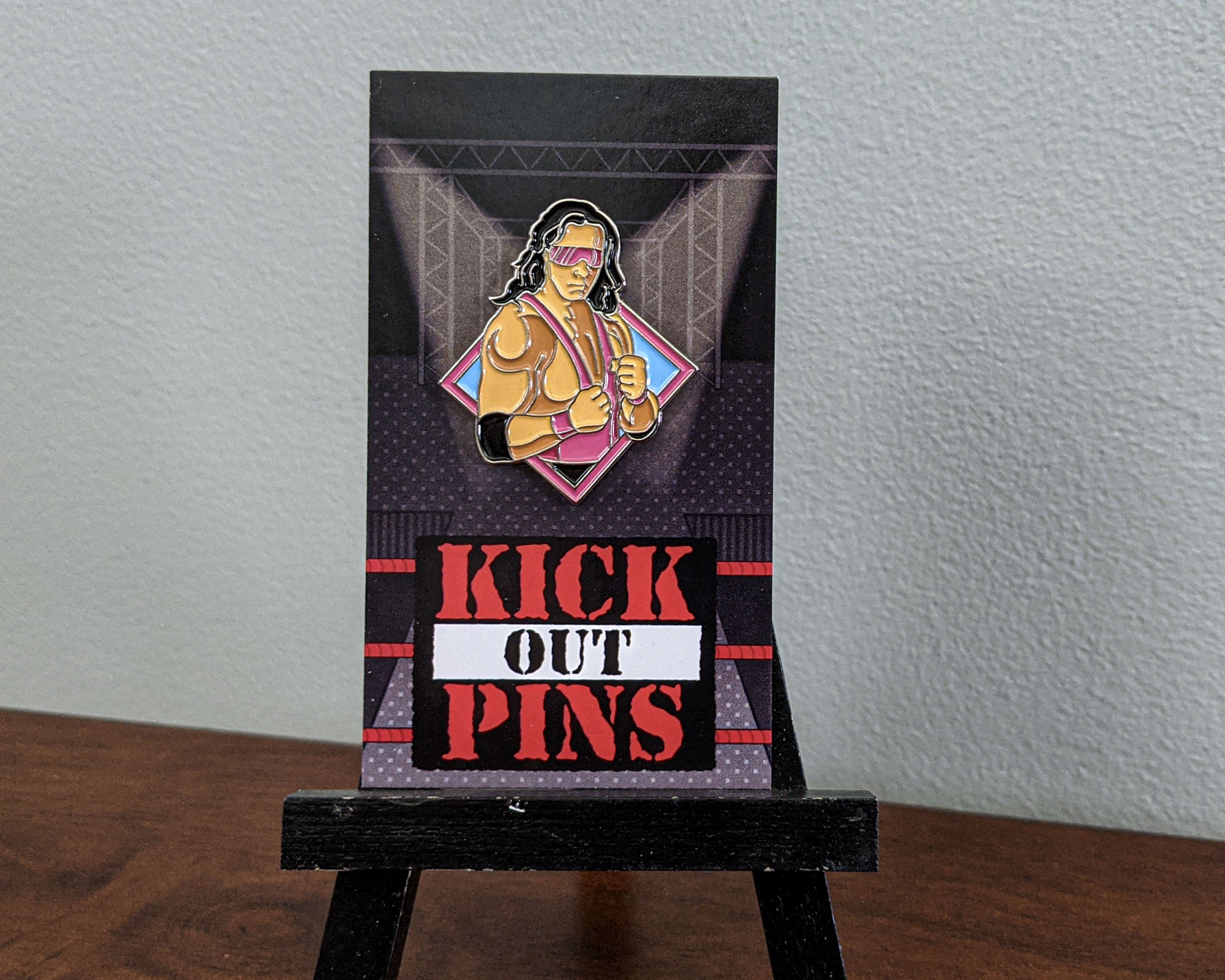 90s Wrestler Pin Pink and Black Wrestler - Etsy