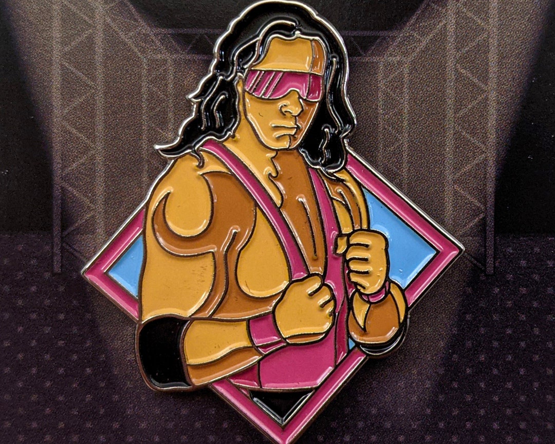 90s Wrestler Pin - Pink and Black Wrestler - Etsy