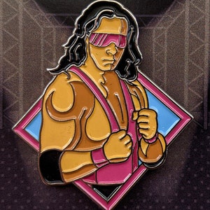 90s Wrestler Pin - Pink and Black Wrestler - Etsy