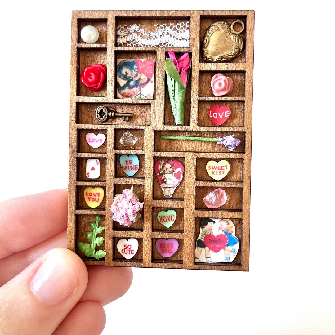 World's Tiniest Printer's Tray/ Miniature Valentine/ Valentine's/ Mini ...