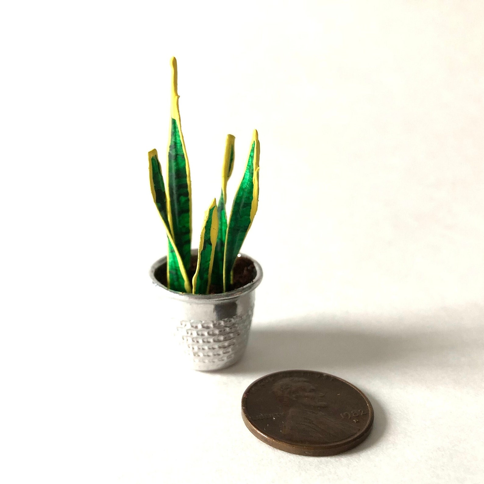 Miniature Snake Plant/ Tiny Snake Plant/ Tiny Faux Plant/ Mini Plant ...