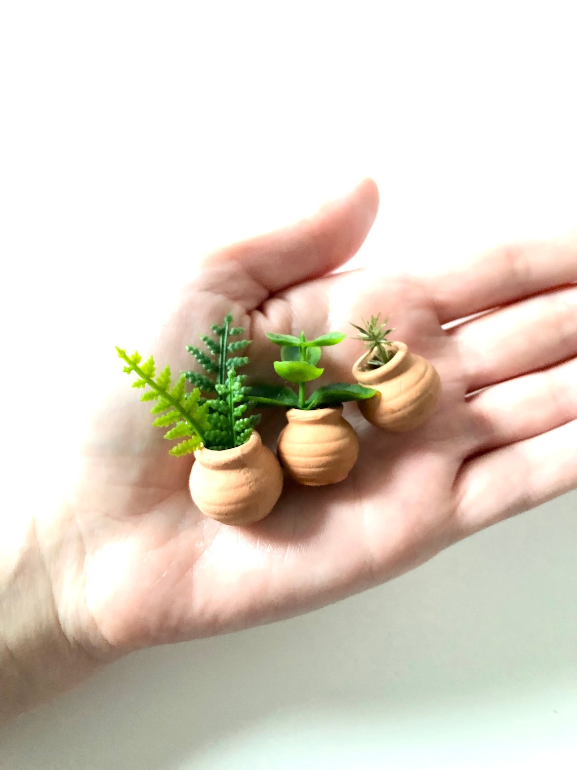 Miniature Plant Trio/ Tiny Plants/ Tiny Faux Plants/ Mini Plants ...