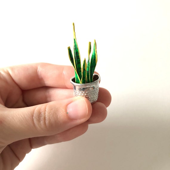 Miniature Snake Plant/ Tiny Snake Plant/ Tiny Faux Plant/ Mini | Etsy