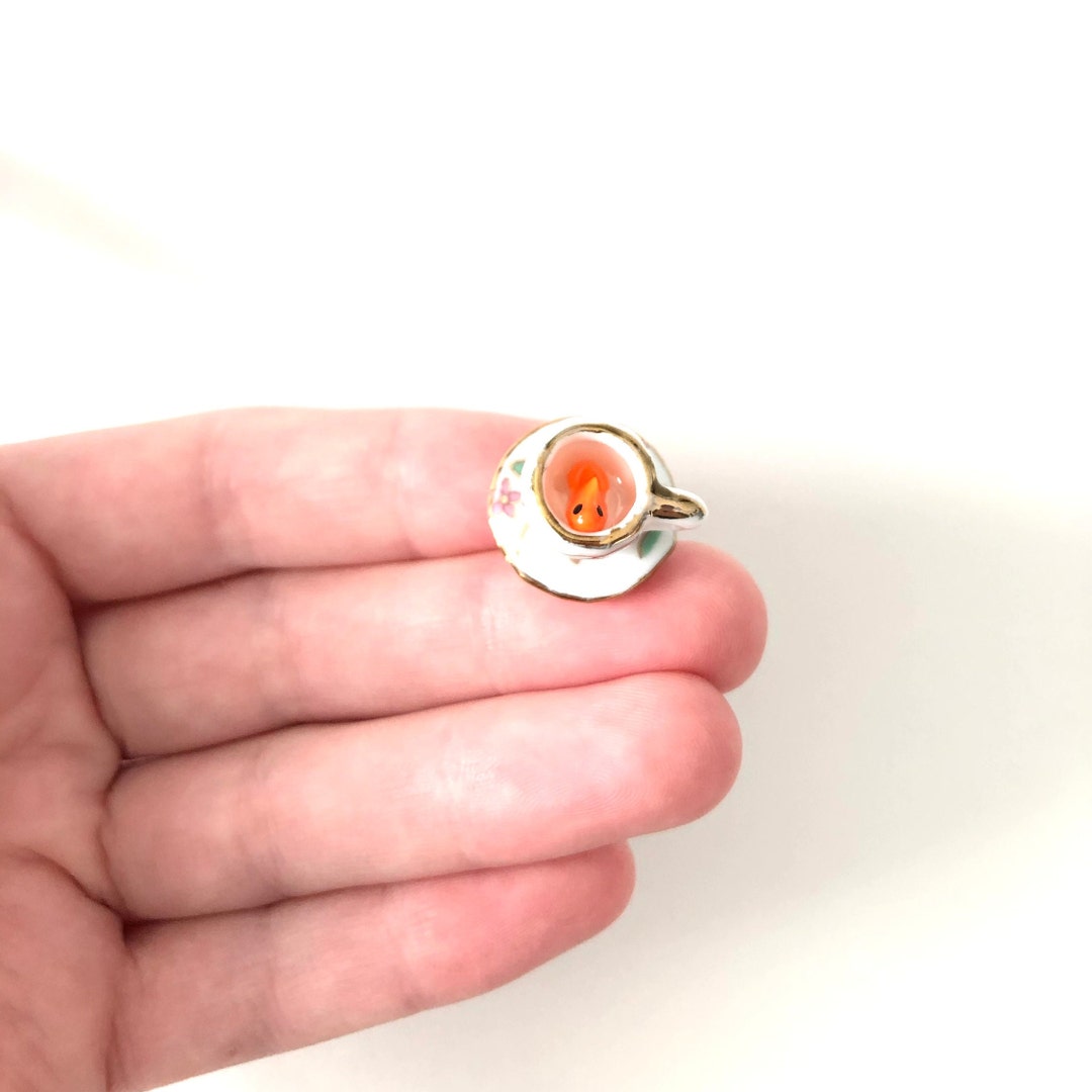 Fish in a Teacup/ Tiny Fish/ World's Tiniest Fish/ Miniature Teacup ...