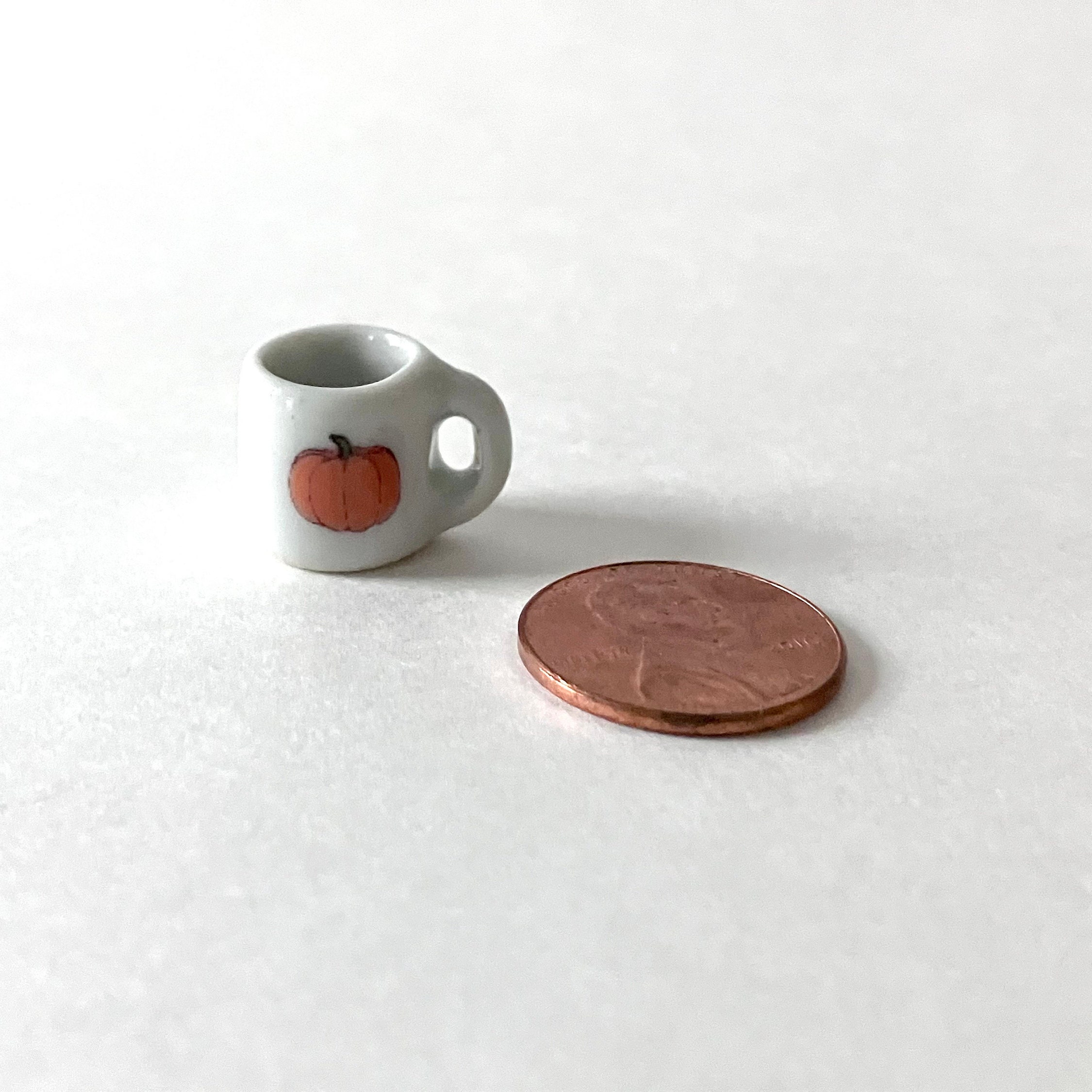 Tiny Mug/ Pumpkin Mug/ Halloween / Miniature Mugs/ Miniature Coffee Mug ...
