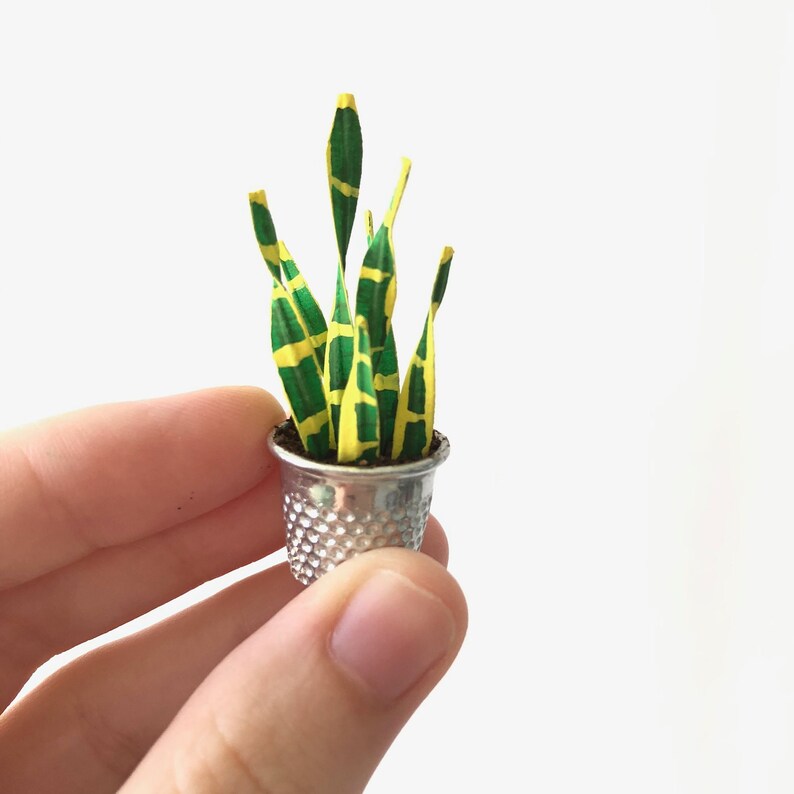 Miniature snake plant/ Tiny snake plant/ Tiny faux plant/ Mini | Etsy