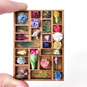 World's Tiniest Printer's Tray/ Tiny Flowers/ Miniature Printer's Tray ...