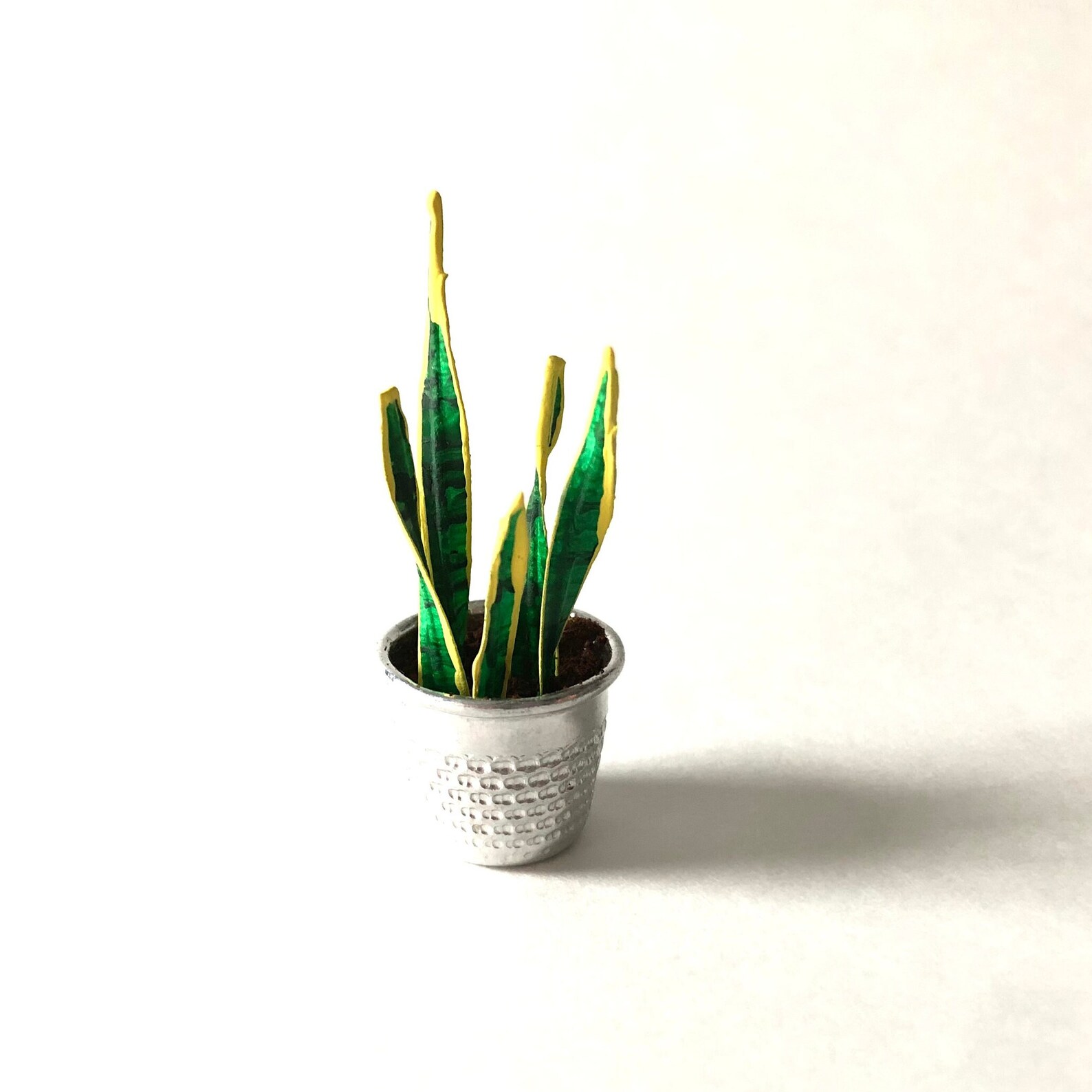 Miniature Snake Plant/ Tiny Snake Plant/ Tiny Faux Plant/ Mini Plant ...