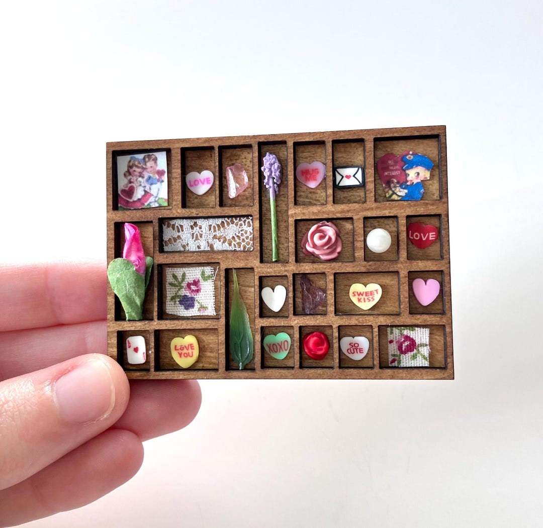 World's Tiniest Printer's Tray/ Miniature Valentine/ Valentine's/ Mini ...