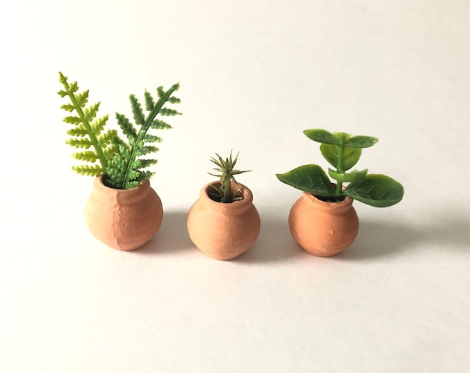 Miniature Plant Trio/ Tiny Plants/ Tiny Faux Plants/ Mini Plants ...