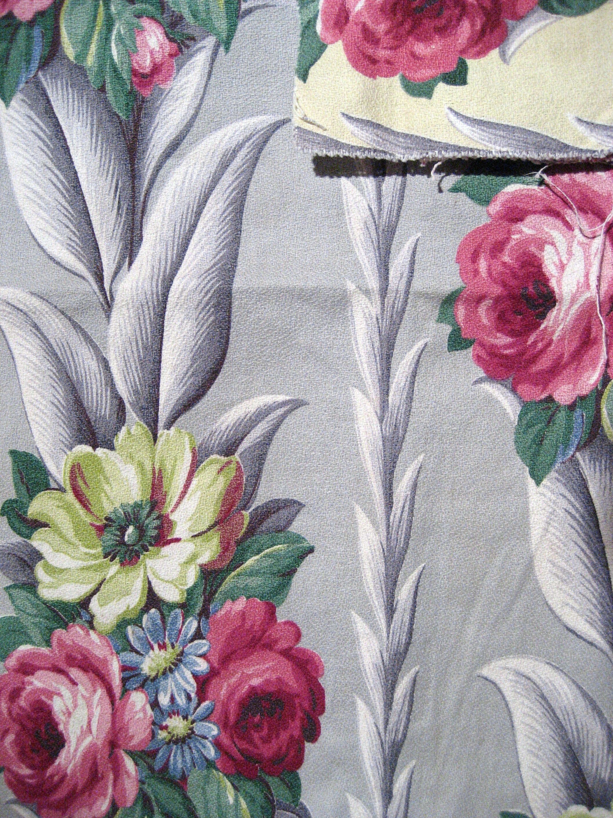 Vintage 50's Desley Thorp Barkcloth Sample. Sierra Print 23 1/2 X 23 ...