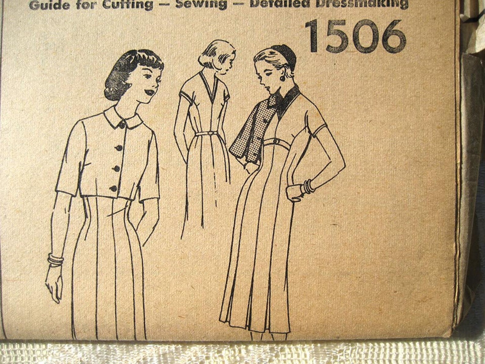 Vintage 50s One-piece Dress and Jacket. Simplicity 1506. | Etsy
