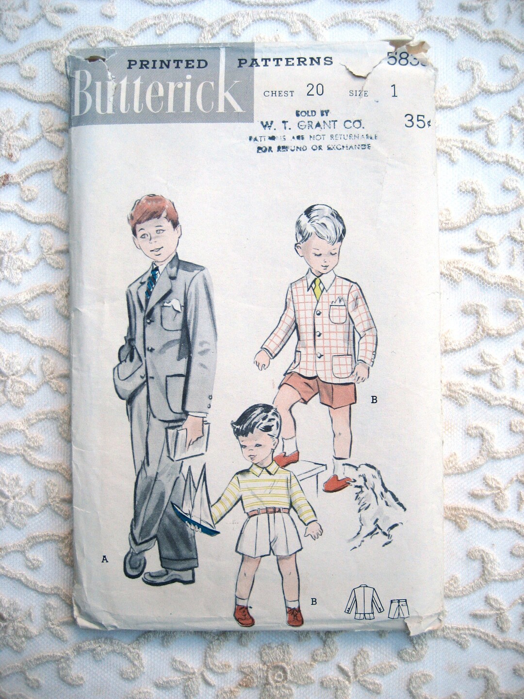 Vintage 50s Boy's Suit: Short or Long Trousers. Butterick 5838 Sewing ...