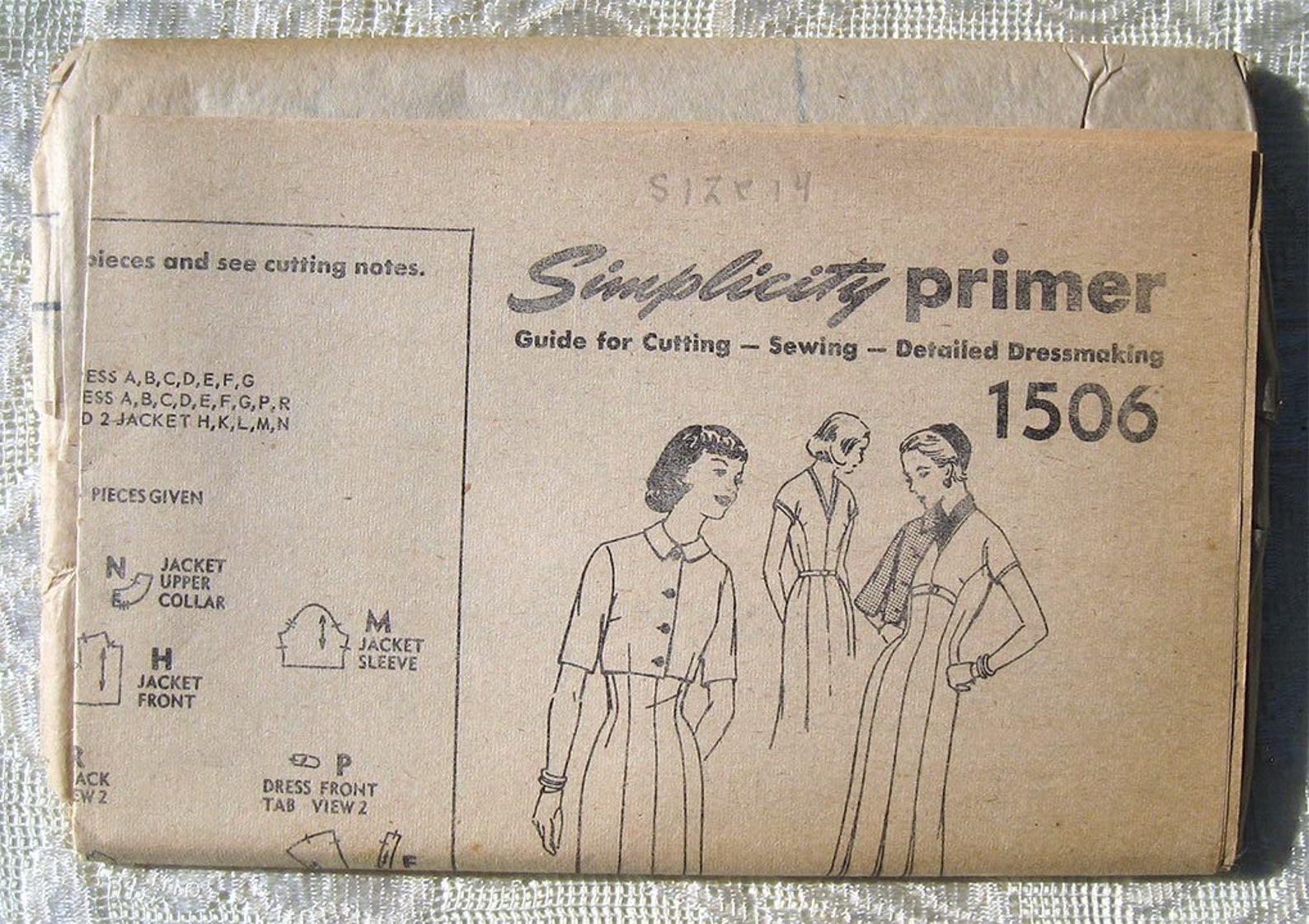 Vintage 50s One-piece Dress and Jacket. Simplicity 1506. - Etsy