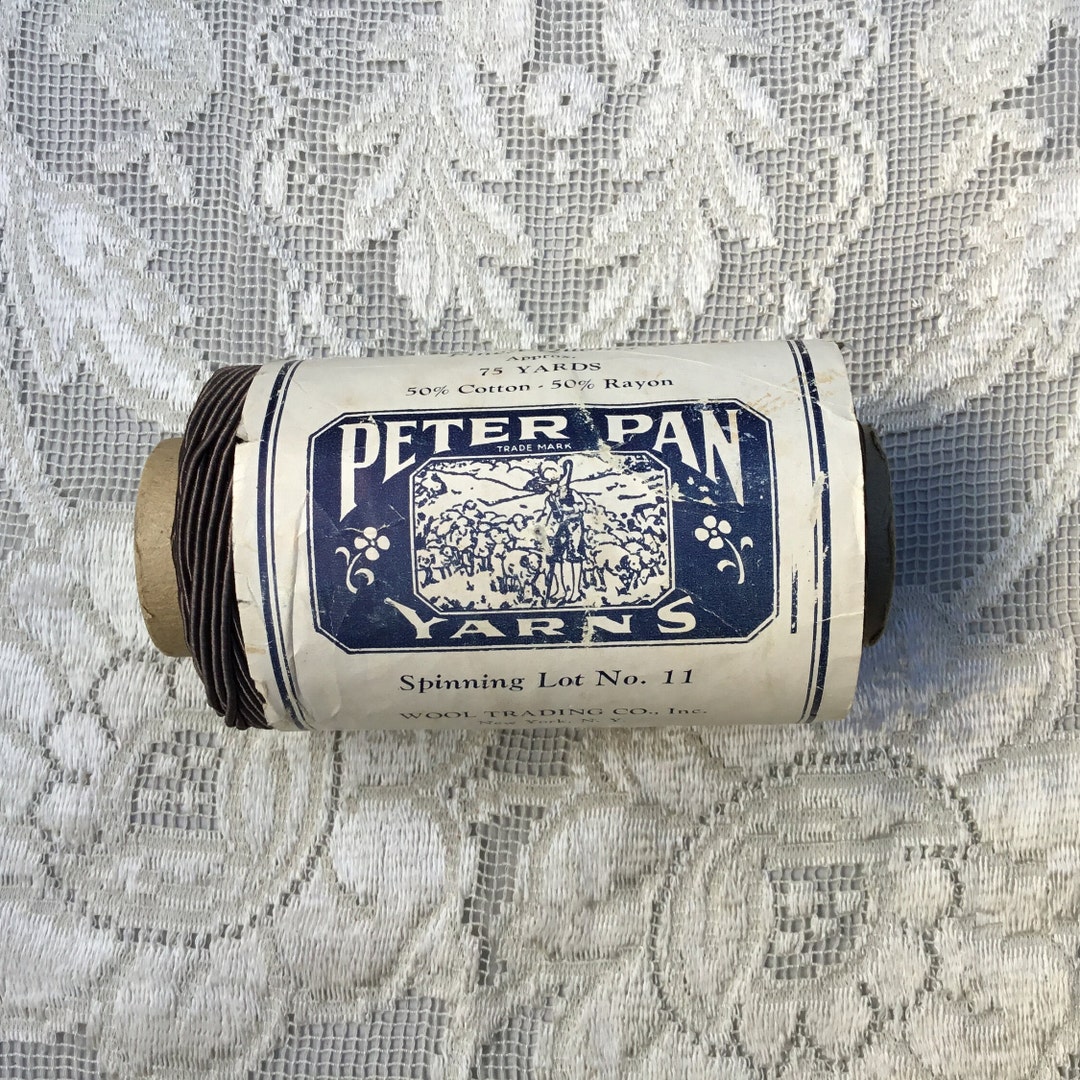 Vintage 40's Peter Pan Cordet Gimp Spool. 75 Yards. Gray Brown. Cotton ...
