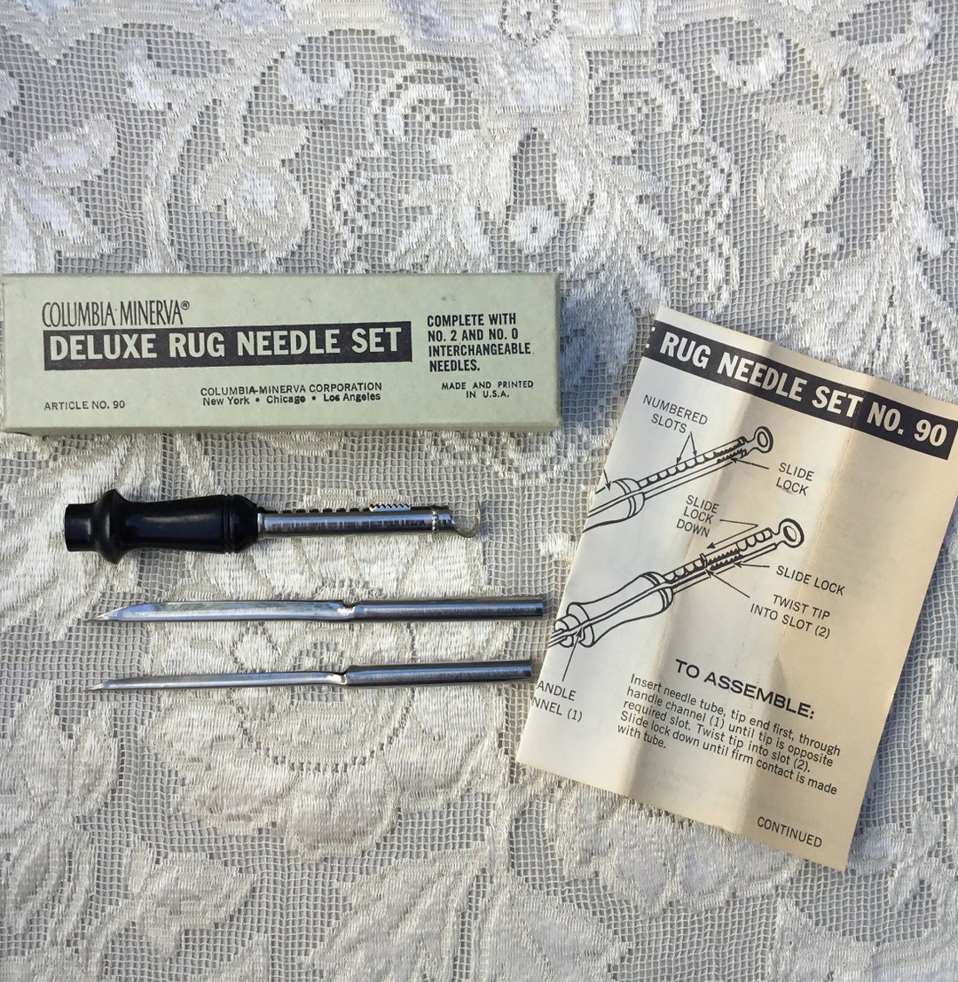 Vintage Columbia Minerva Deluxe Rug Punch Needle Set. No. 2 & O Needles ...