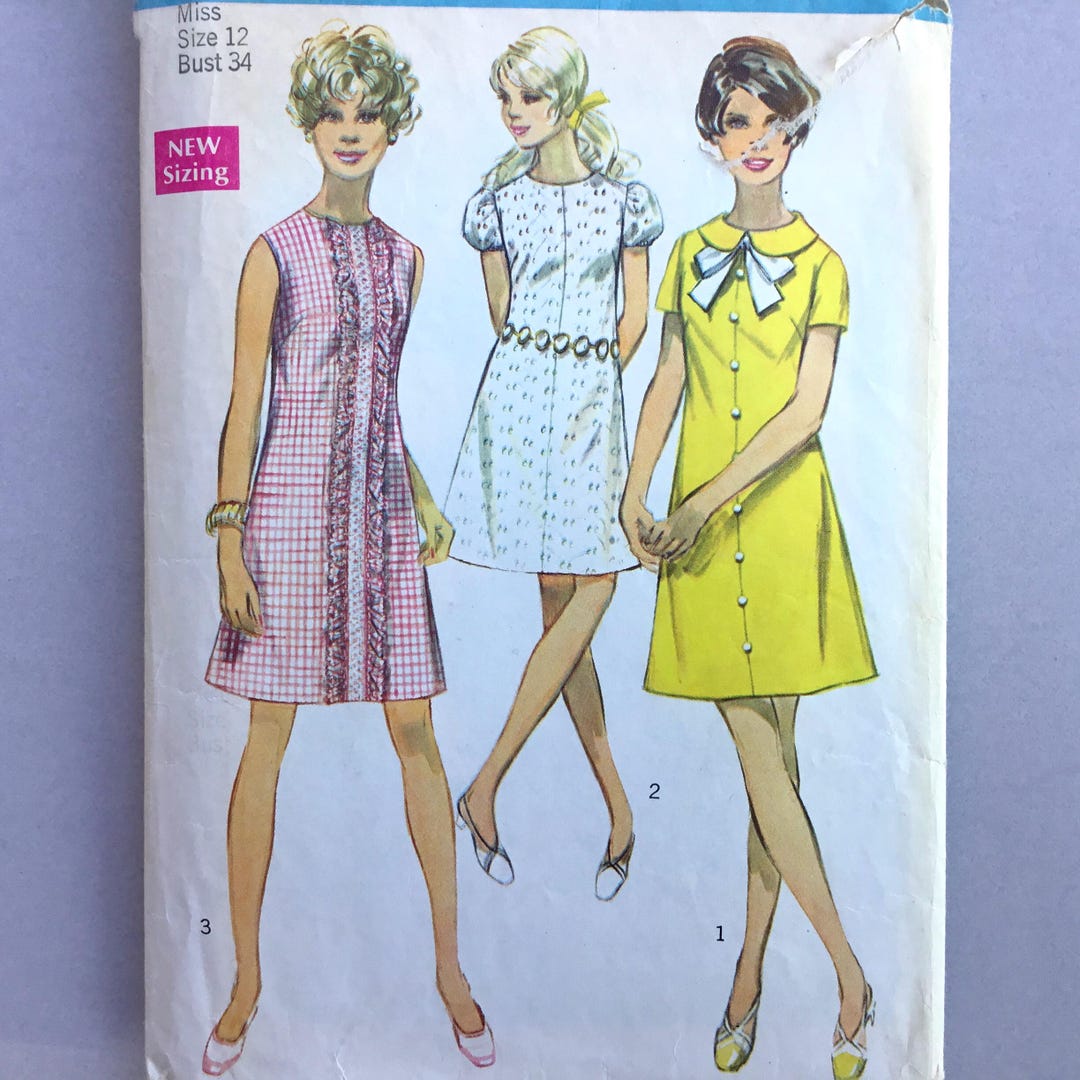 Vintage 70s Summer A Line Dress, Peter Pan Collar. Puff or Short Sleeve ...