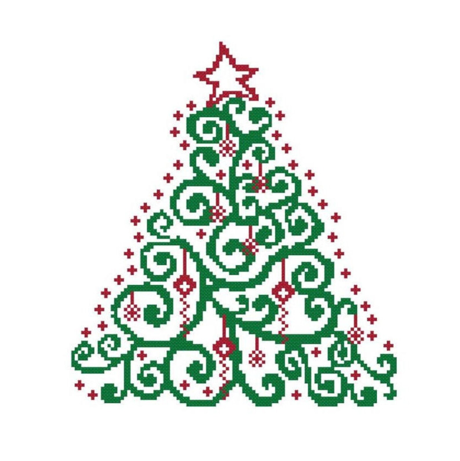 Christmas Tree Cross Stitch Pattern Counted Cross Stitch | Etsy