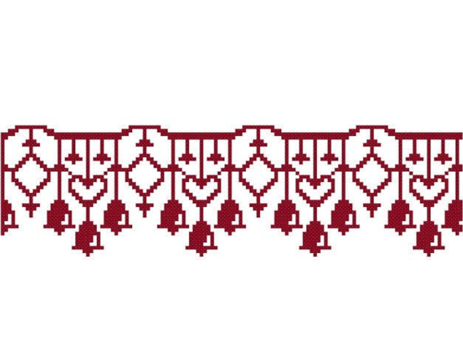 Counted Cross Stitch Pattern , Border Pattern , Easy Chart , Beginner ...