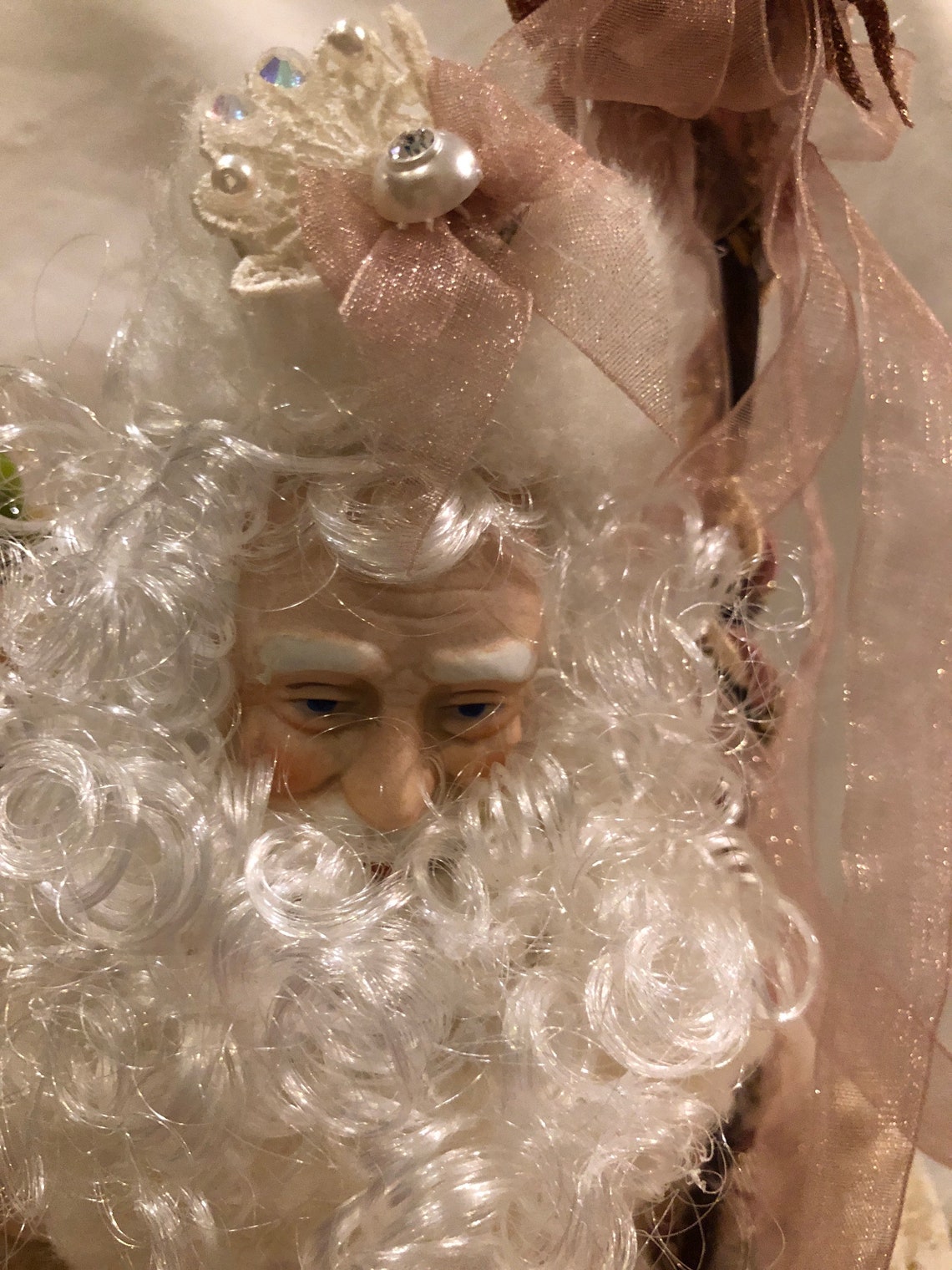 Victorian Lighted Tree Top Santa - Etsy