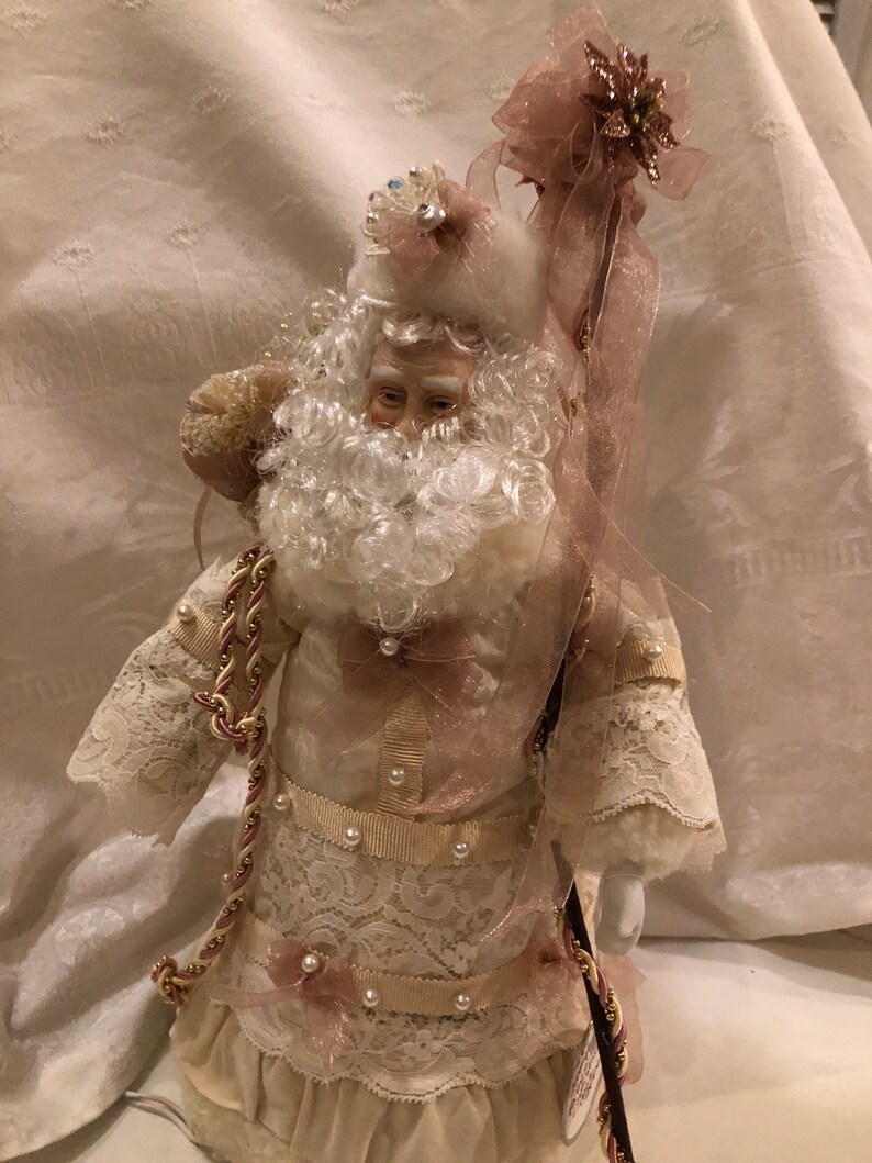 Victorian Lighted Tree Top Santa - Etsy